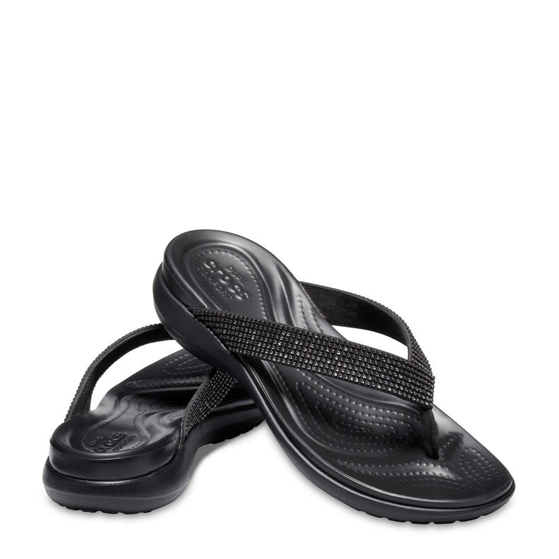 Crocs Capri V Diamante Flip teenslippers zwart | wehkamp