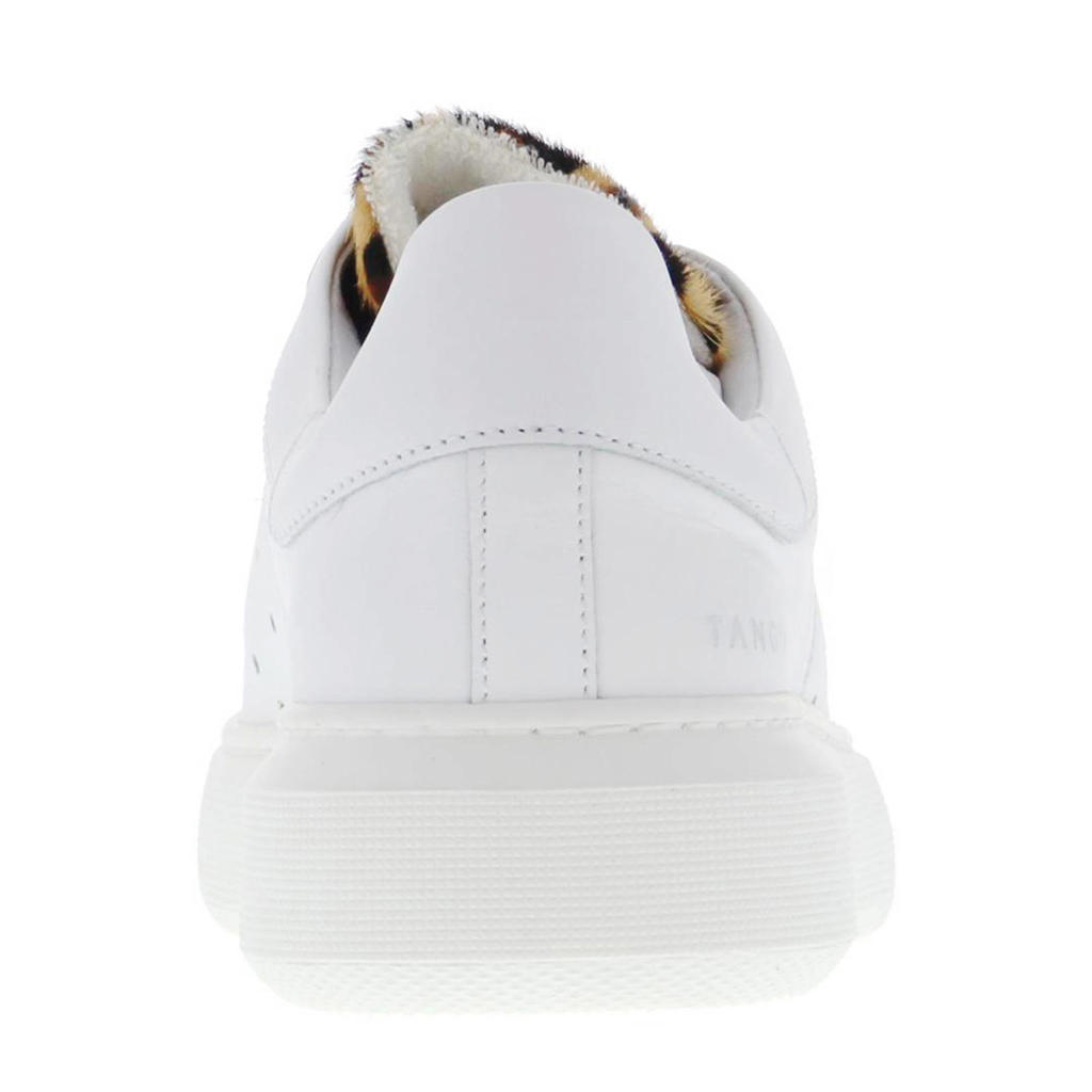 Tango Shoes Ingeborg 1-CM leren sneakers wit/panterprint bruin | wehkamp