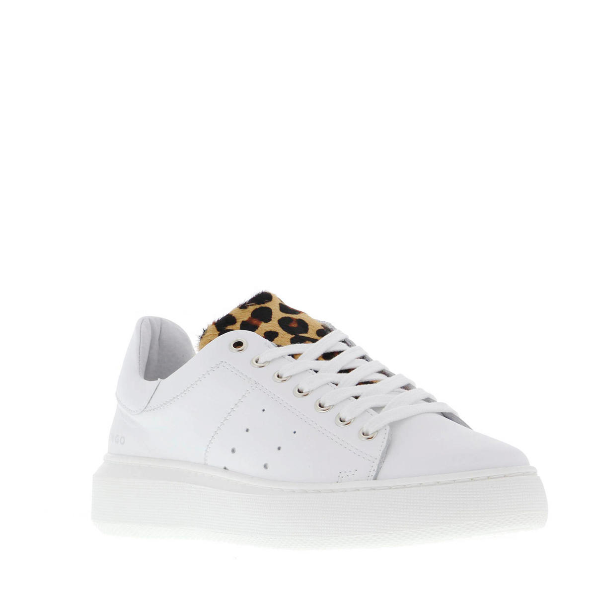 Tango Shoes Ingeborg 1-CM leren sneakers wit/panterprint bruin | wehkamp