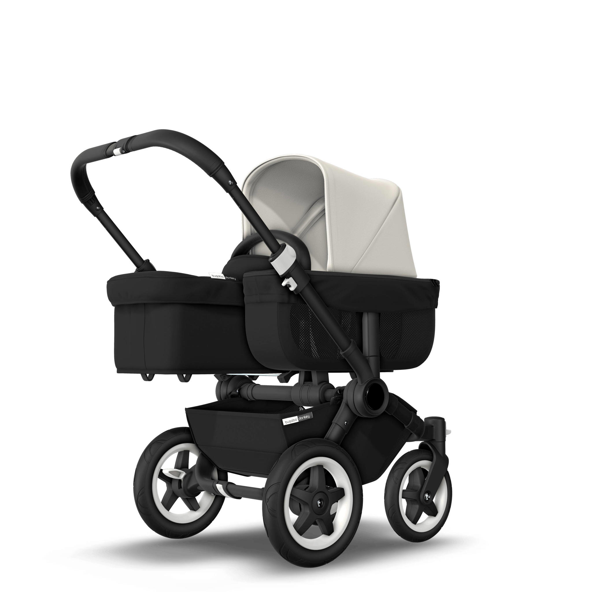 Bugaboo Donkey 2 Mono kinderwagen zwart - wit met zwart frame | wehkamp