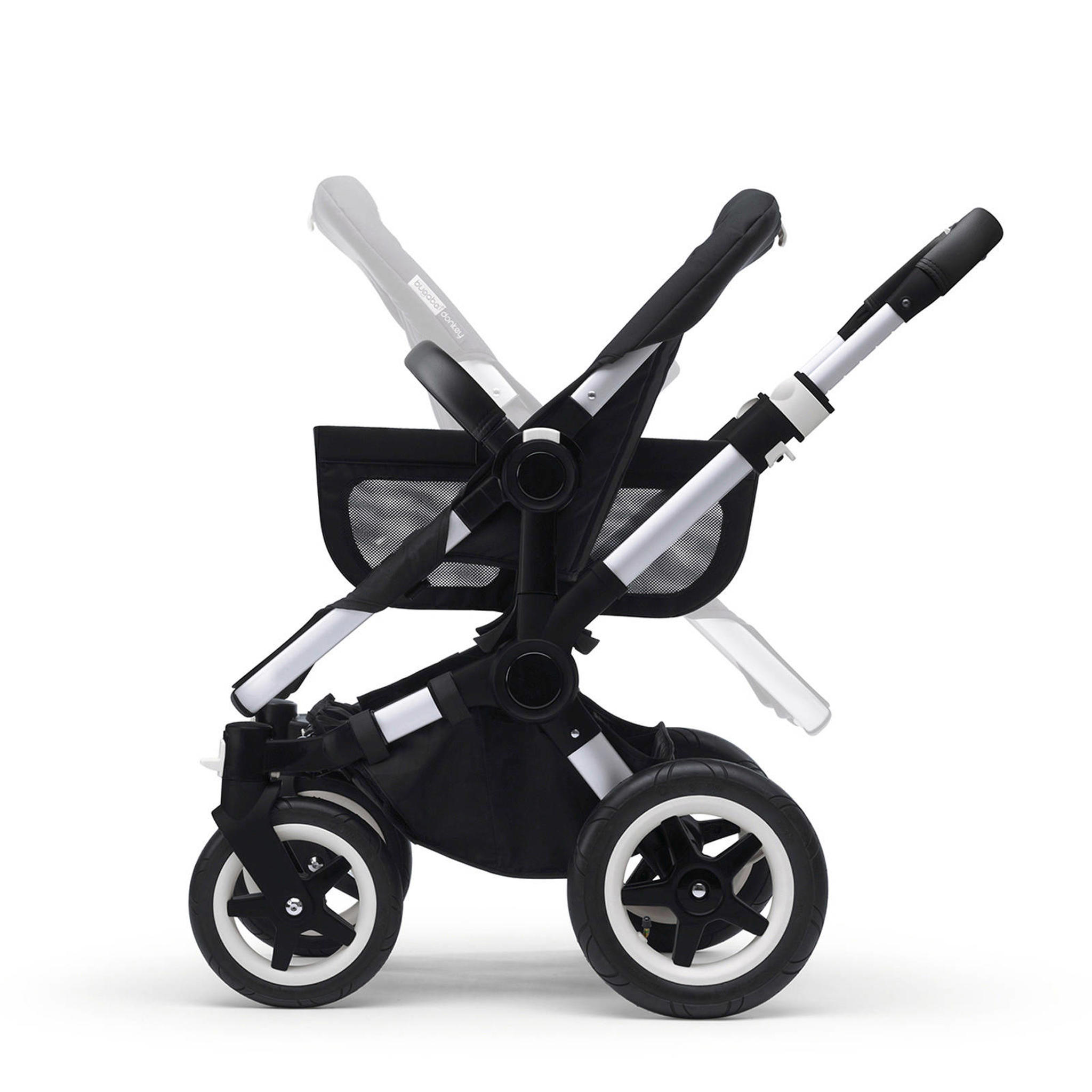 Bugaboo Donkey 2 Mono kinderwagen zwart/gemêleerd grijs met zwart frame ...