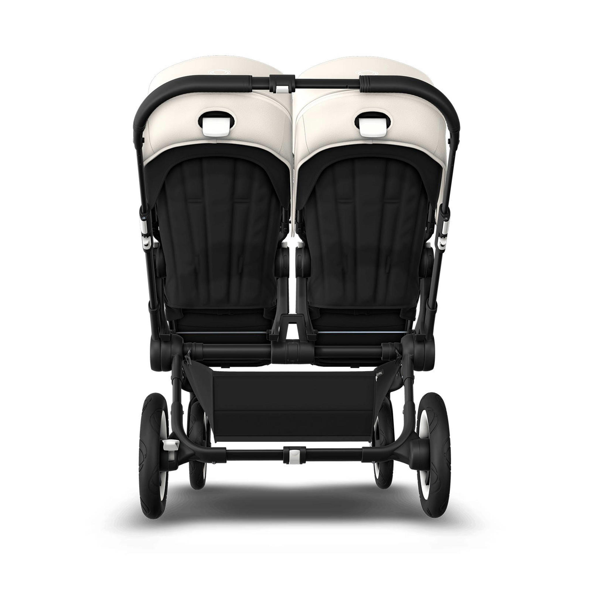 Bugaboo Donkey 2 Twin kinderwagen zwart - wit met zwart frame | wehkamp