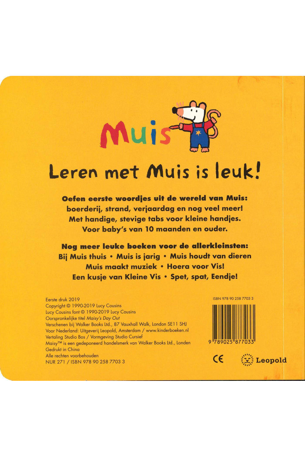 Lucy Cousins Muis: Muis' eerste woordjes-Naar buiten met Muis | wehkamp