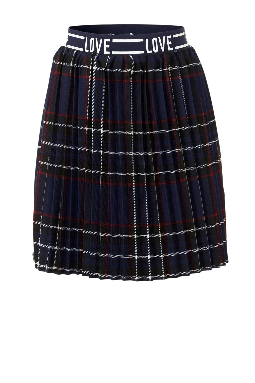 Indian Blue Jeans geruite rok donkerblauw/rood | wehkamp