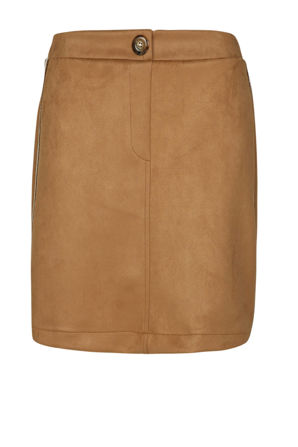 Cassis suèdine rok met zijstreep beige | wehkamp