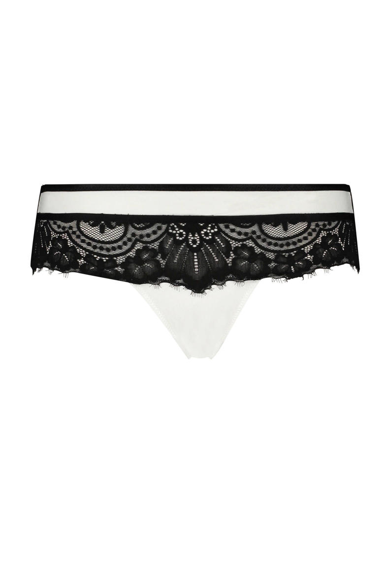 Hunkemöller string Minnie zwart/wit | wehkamp