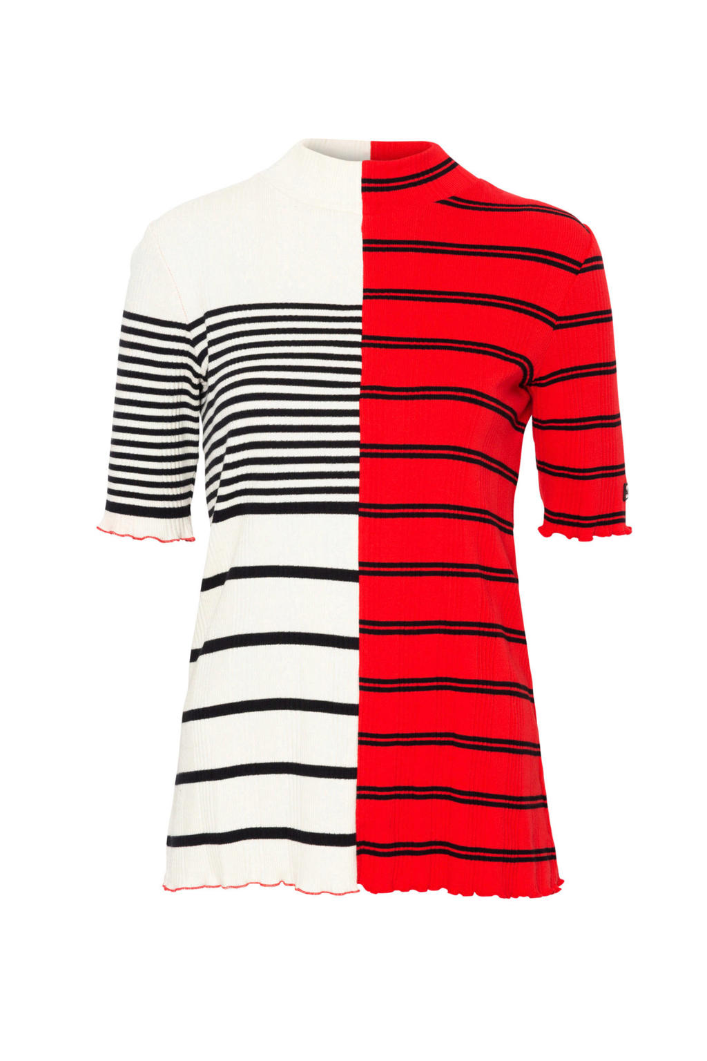 Desigual gestreept T-shirt rood/wit/zwart | wehkamp