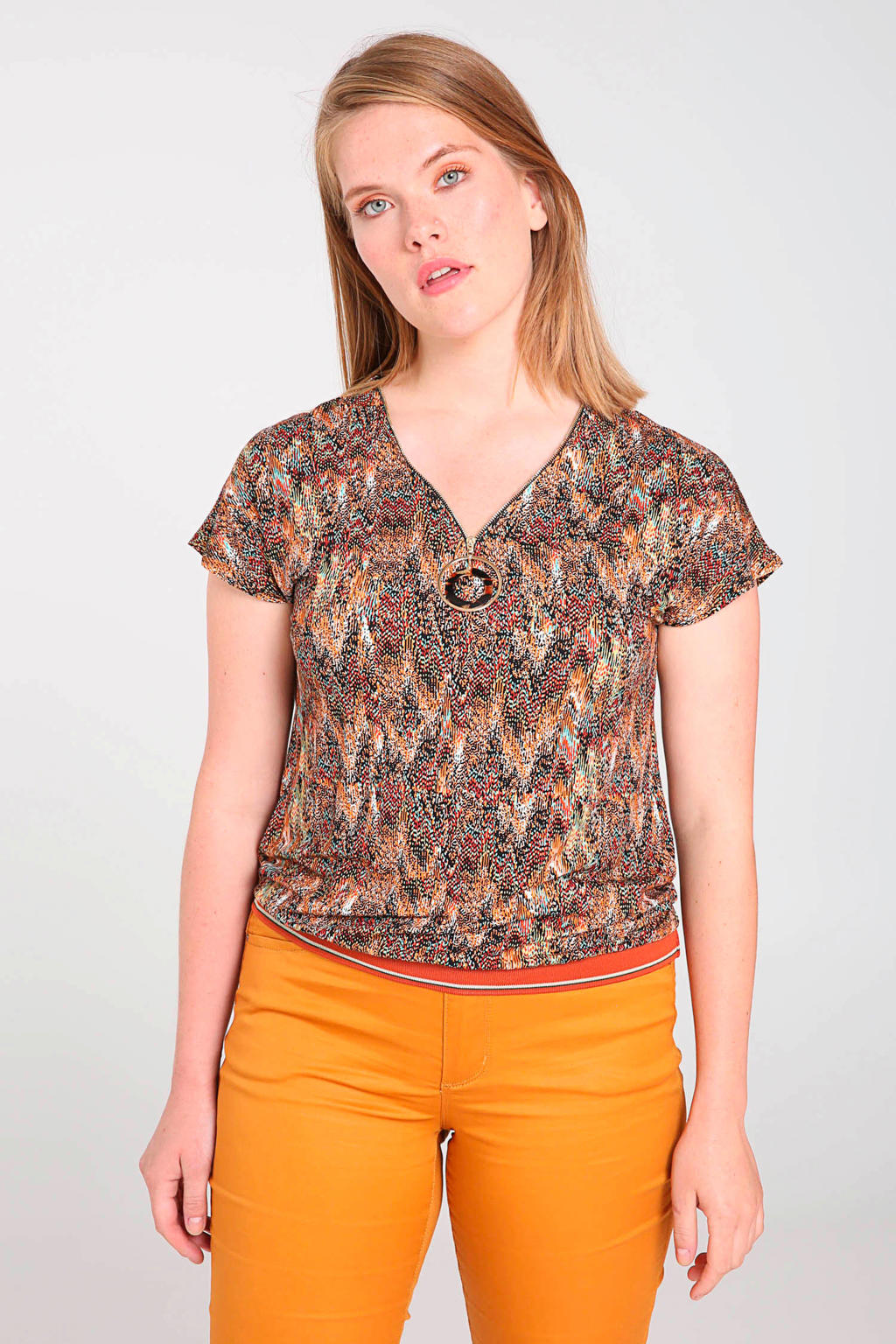 Cassis T-shirt met all over print brique multi | wehkamp