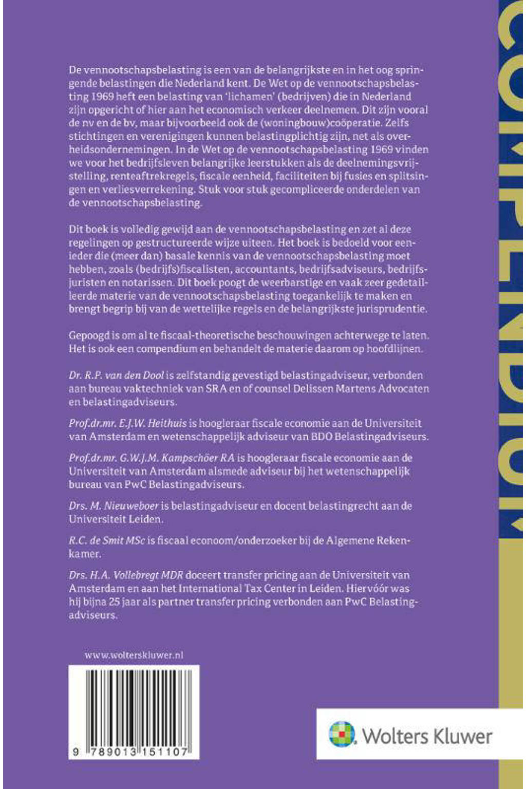 R.P. van den Dool Compendium Vennootschapsbelasting | wehkamp