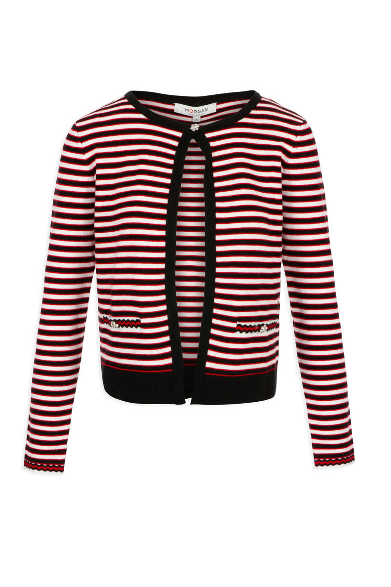 Morgan gestreept vest rood/zwart/wit | wehkamp