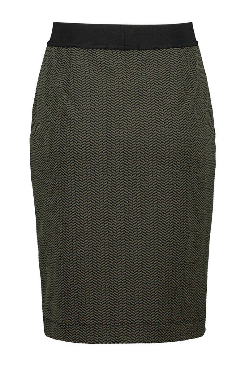 Expresso kokerrok Lkarola met textuur olijfgroen/zwart | wehkamp