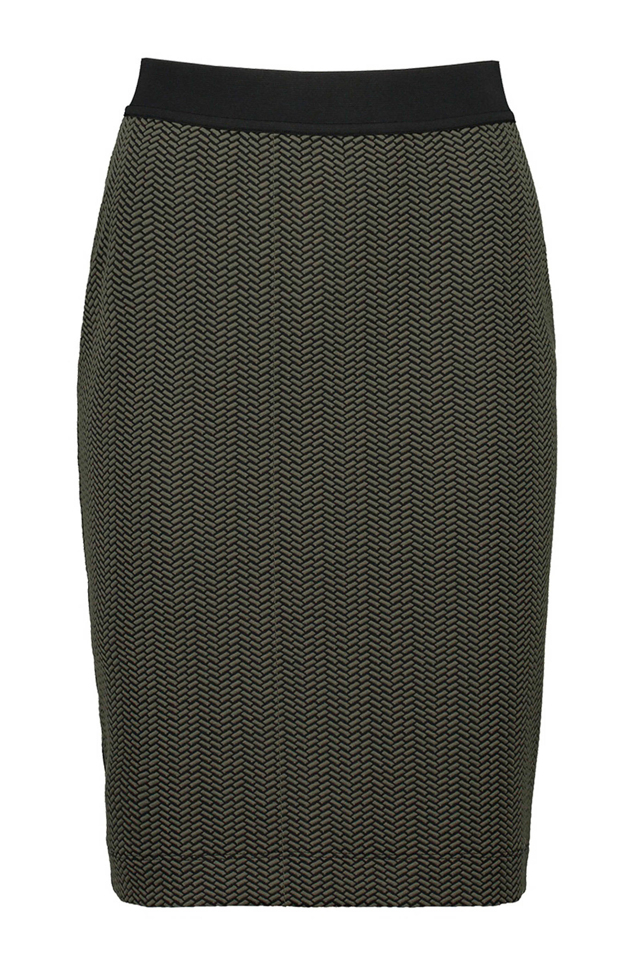 Expresso kokerrok Lkarola met textuur olijfgroen/zwart | wehkamp