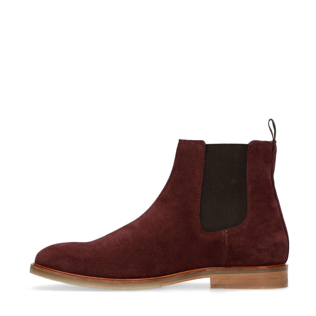 Sacha suède chelsea boots bordeauxrood | wehkamp