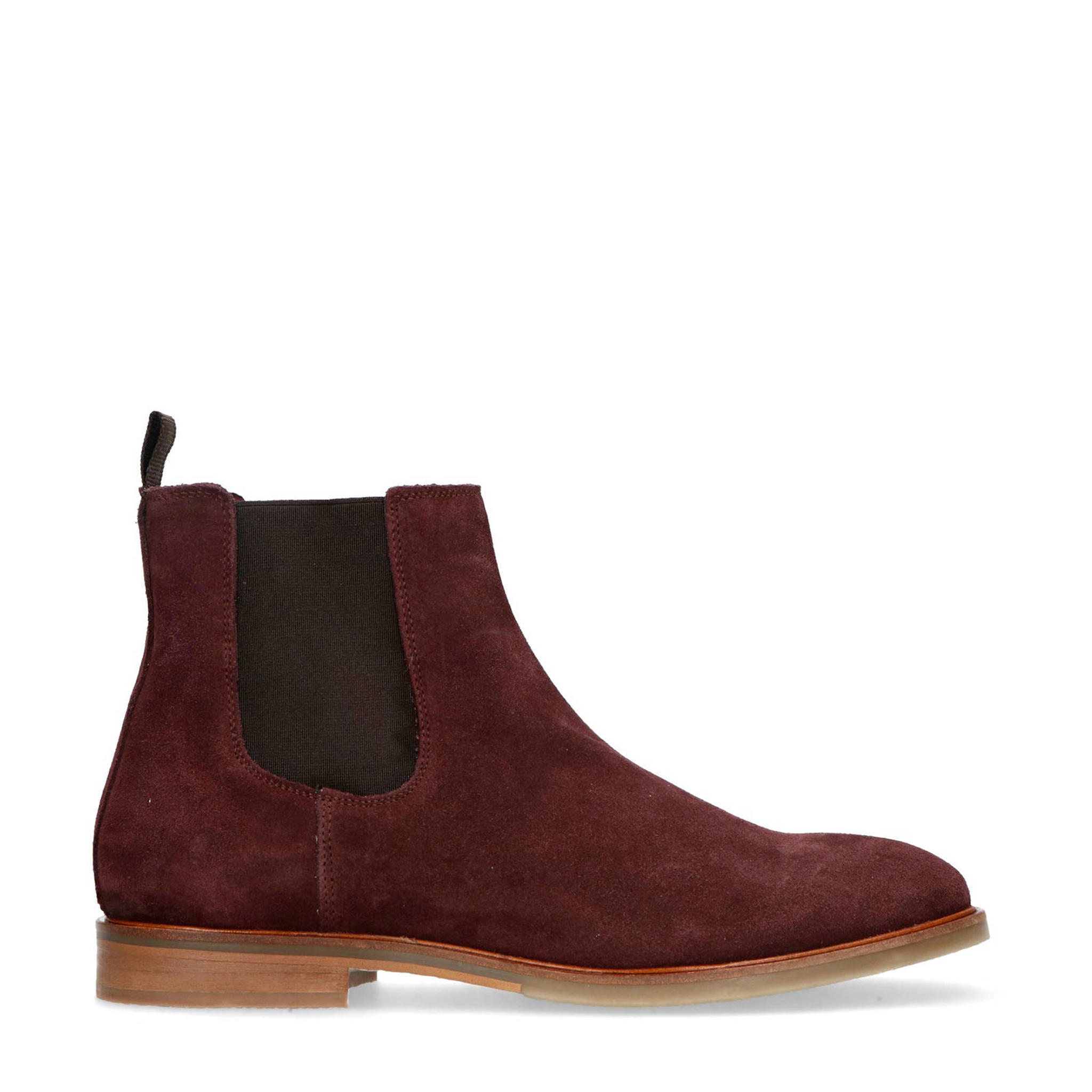 Sacha suède chelsea boots bordeauxrood | wehkamp