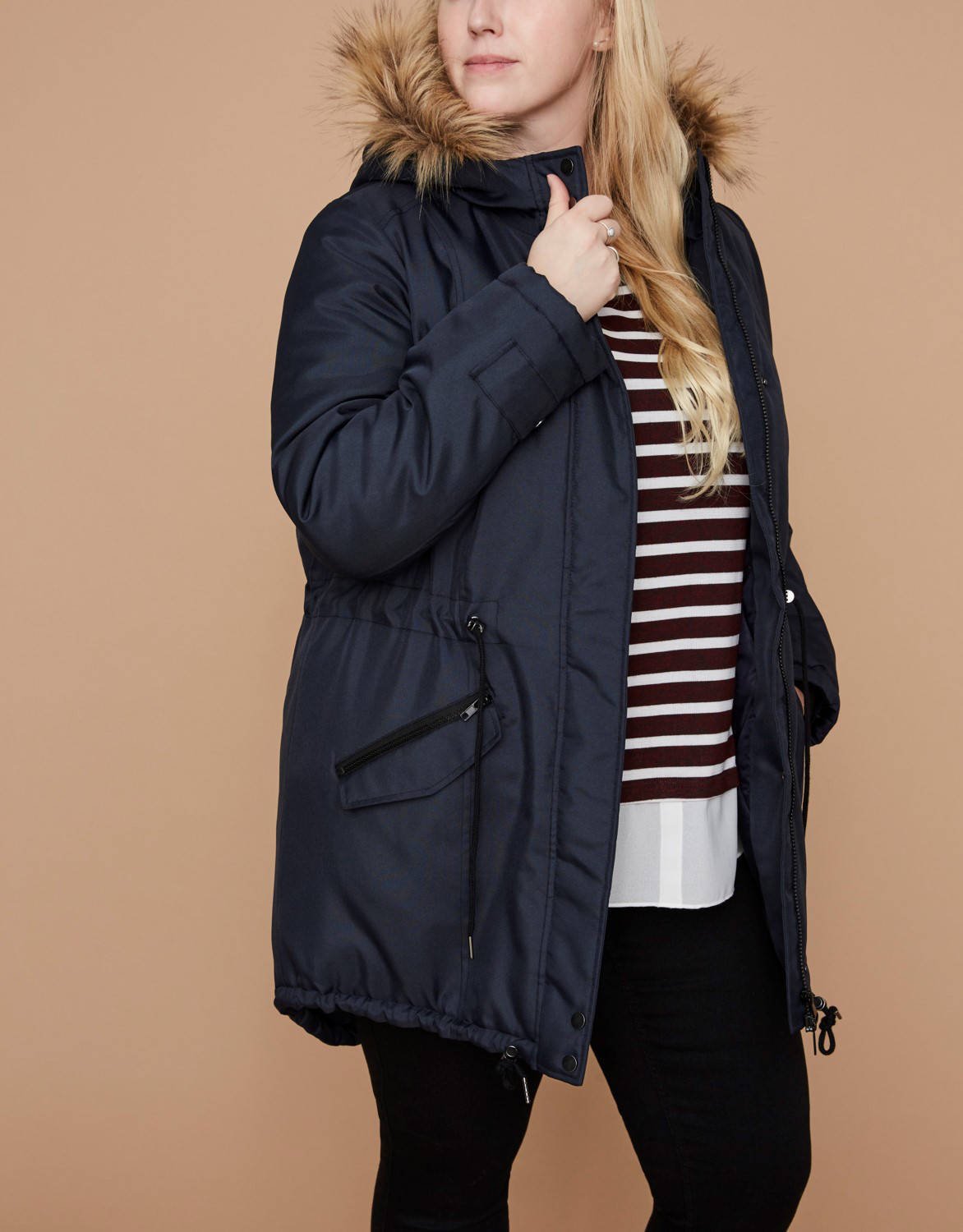 JUNAROSE winterjas donkerblauw | wehkamp