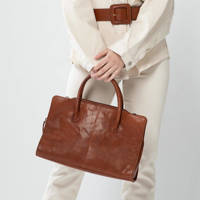 Manfield leren handtas cognac | wehkamp
