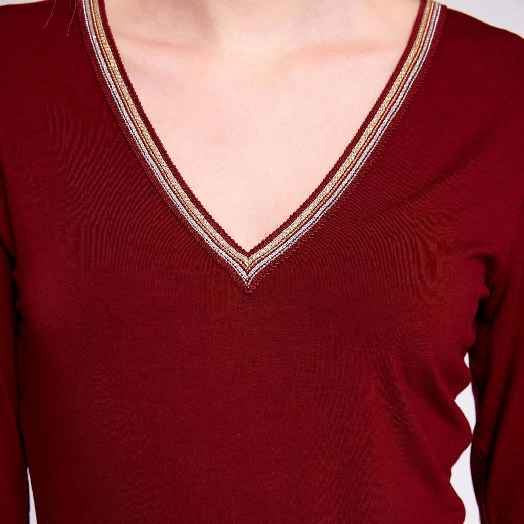 Morgan longsleeve donkerrood | wehkamp