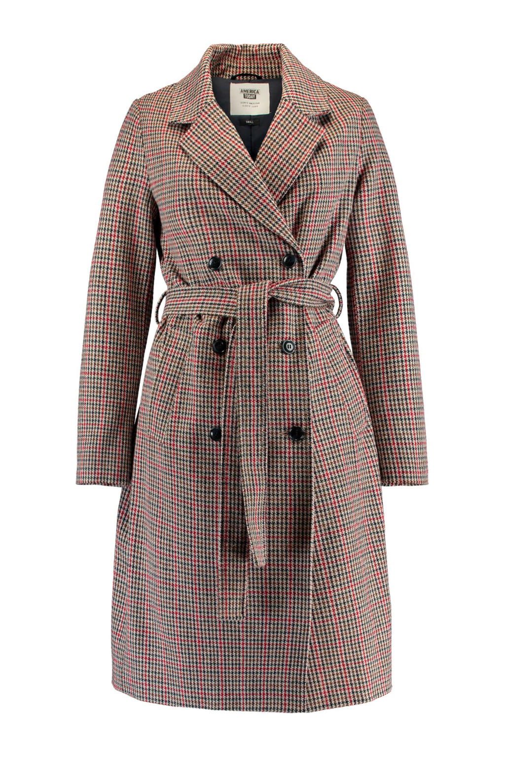 America Today geruite jas bruin/multi | wehkamp