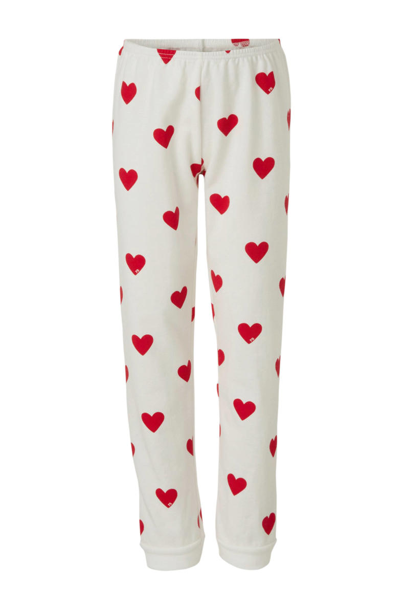 Petit Bateau pyjama met hartjes wit/rood | wehkamp