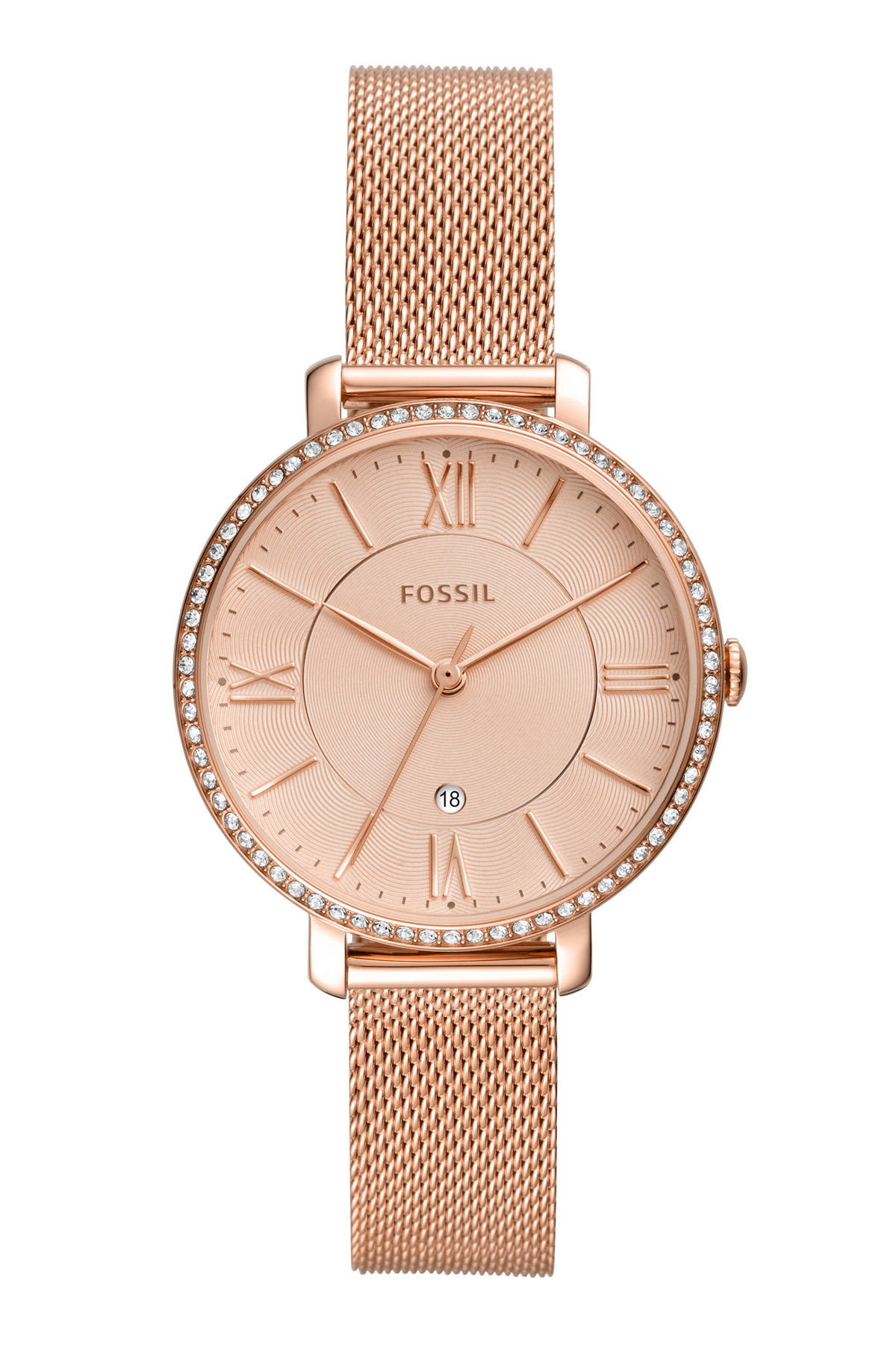 Fossil horloge ES4628 Jacqueline roségoudkleurig | wehkamp