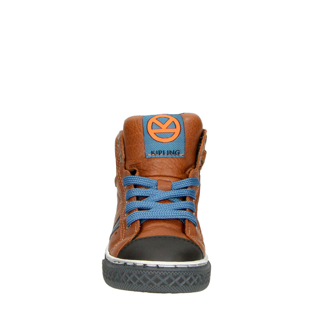 Kipling Basket 1 leren sneakers cognac/blauw | wehkamp