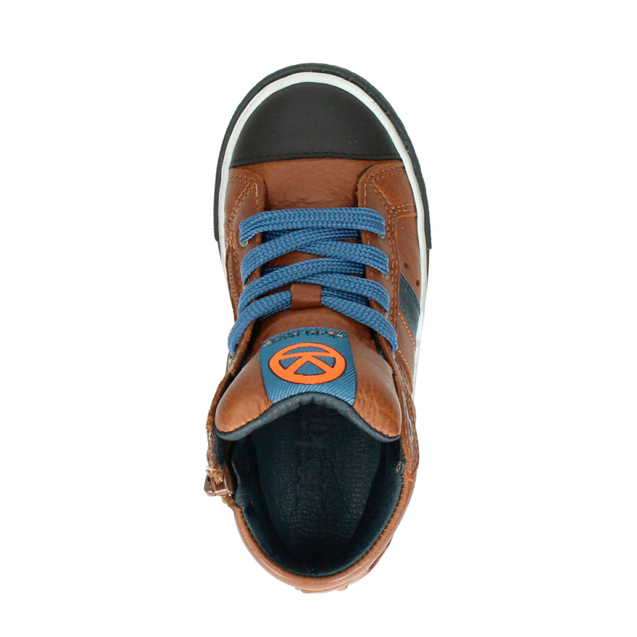 Kipling Basket 1 leren sneakers cognac/blauw | wehkamp
