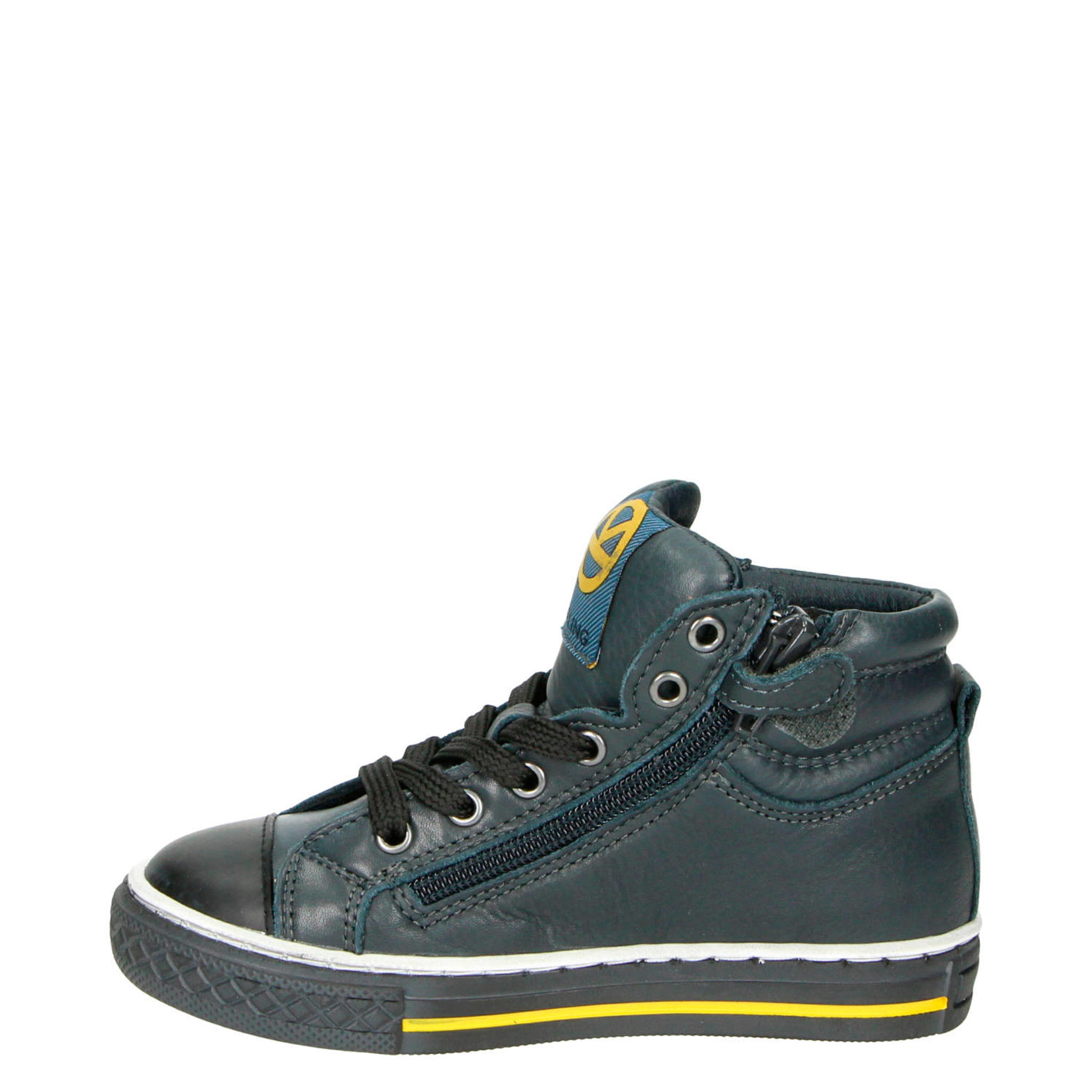 Kipling Basket 1 leren sneakers zwart/geel | wehkamp