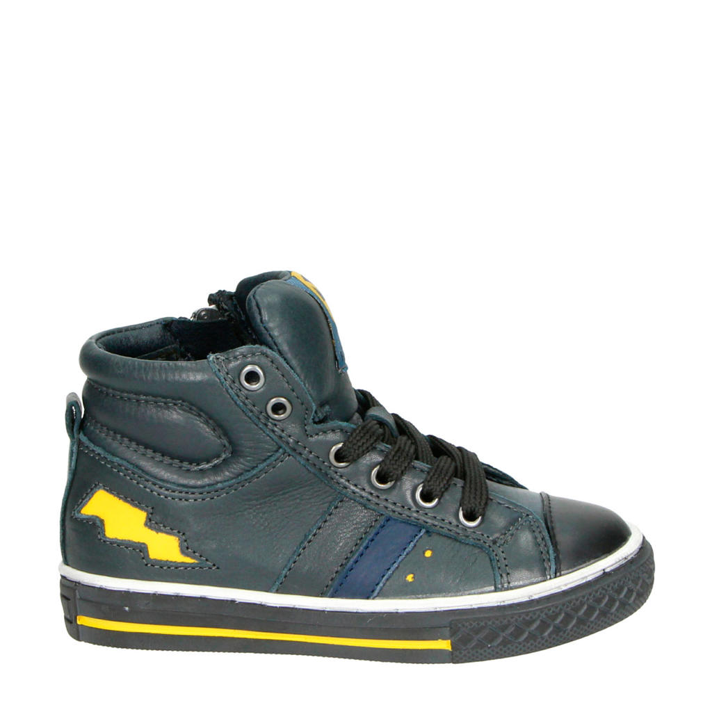 Kipling Basket 1 leren sneakers zwart/geel | wehkamp