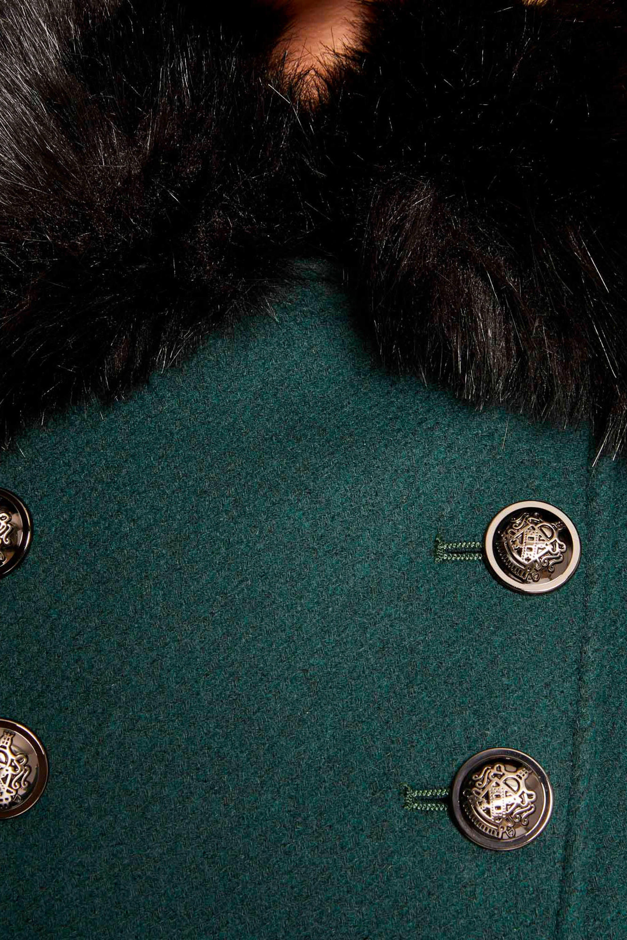 Morgan coat met wol groen | wehkamp