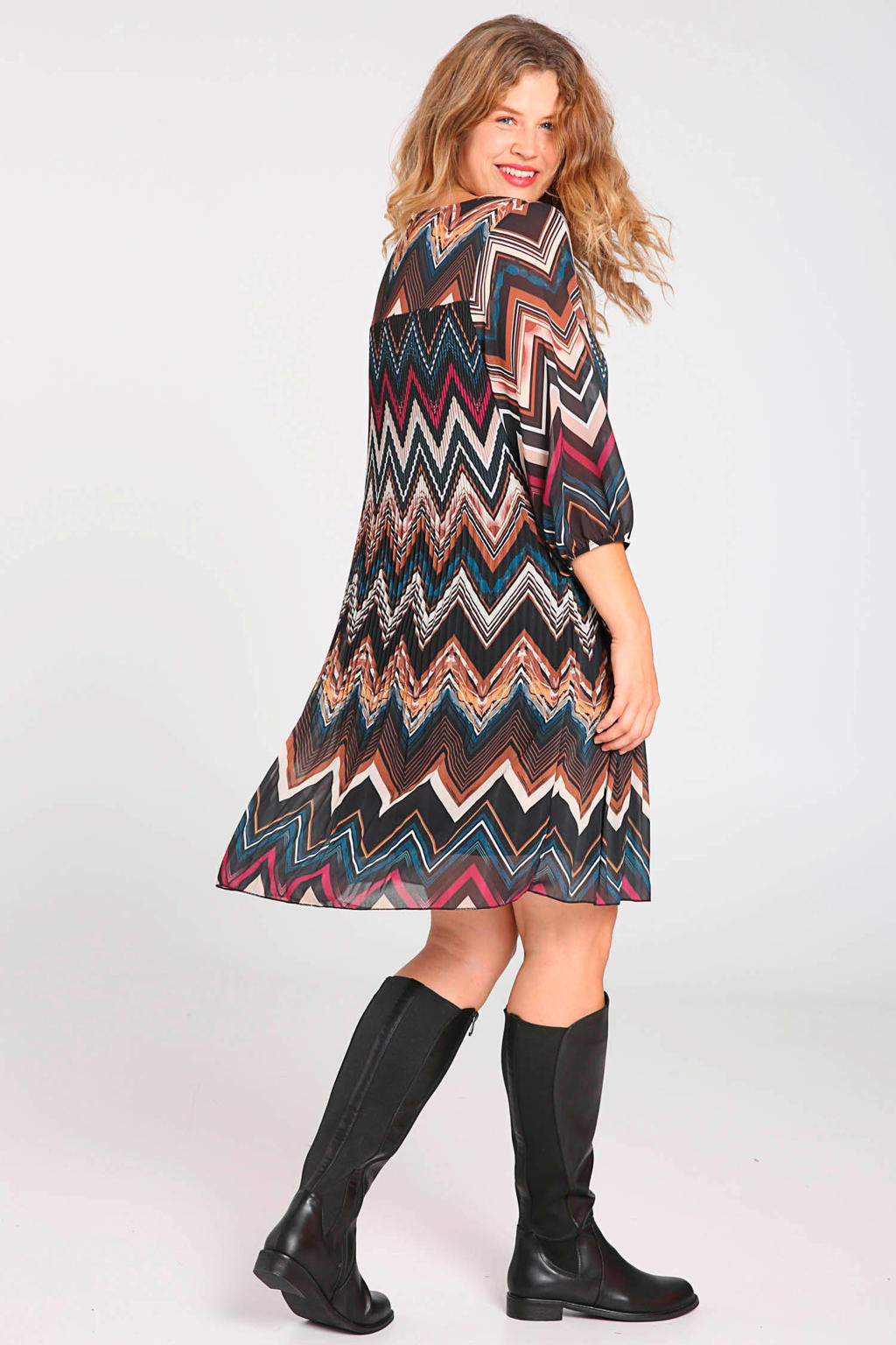 Paprika jurk met all over print multi | wehkamp