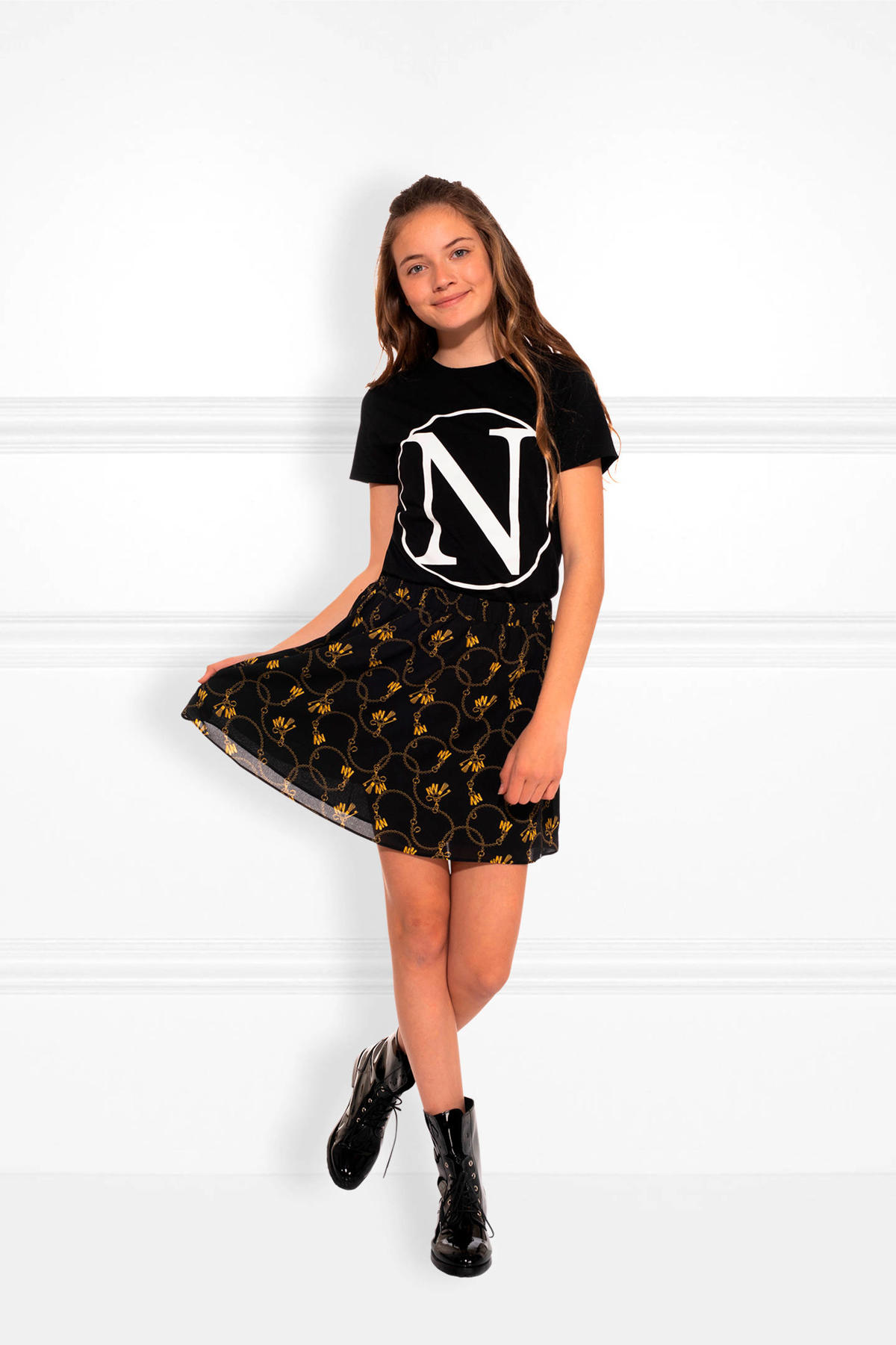 NIK&NIK T-shirt Kim N met printopdruk zwart | wehkamp