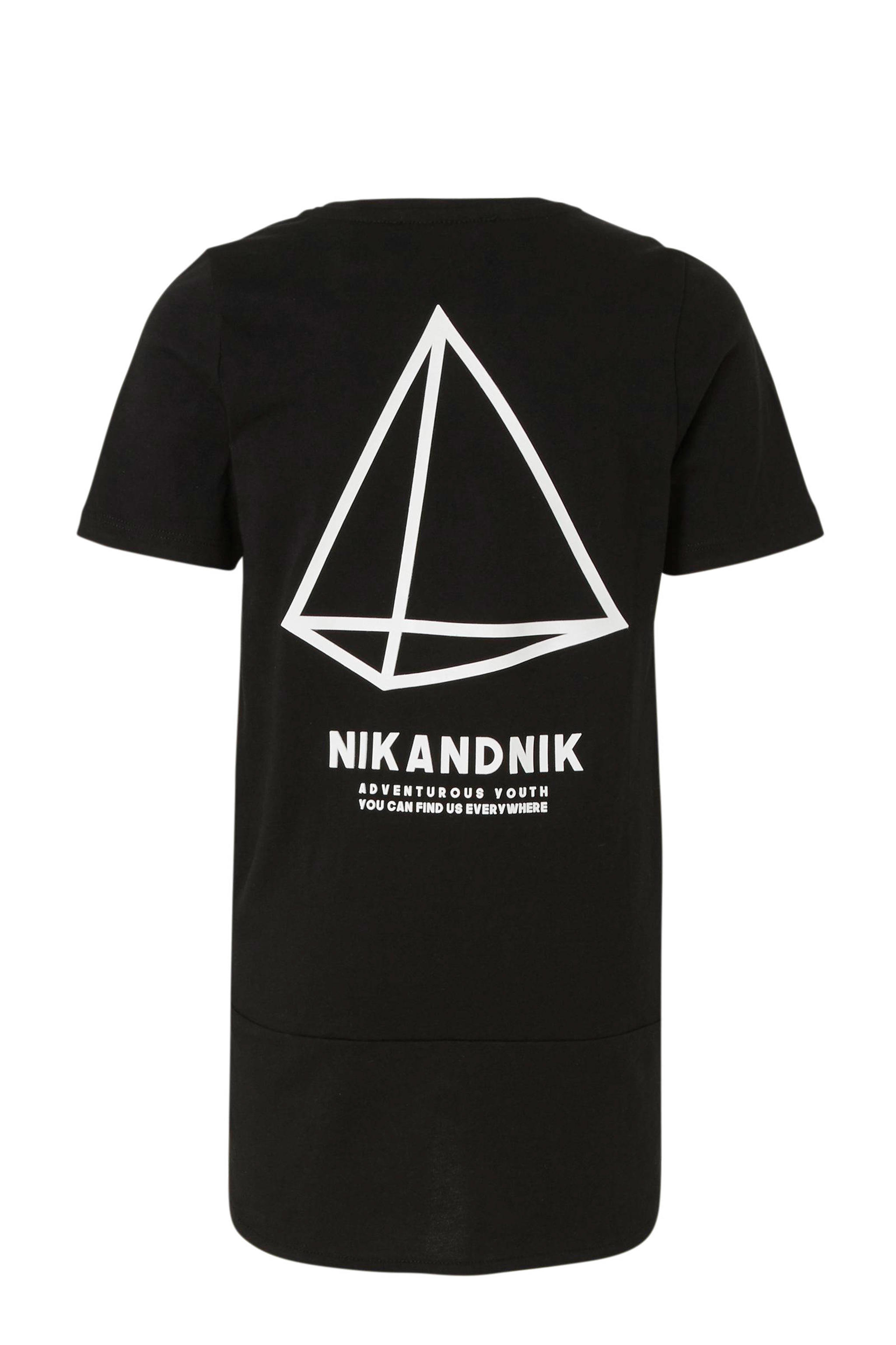 NIK&NIK T-shirt Karlo met printopdruk zwart | wehkamp
