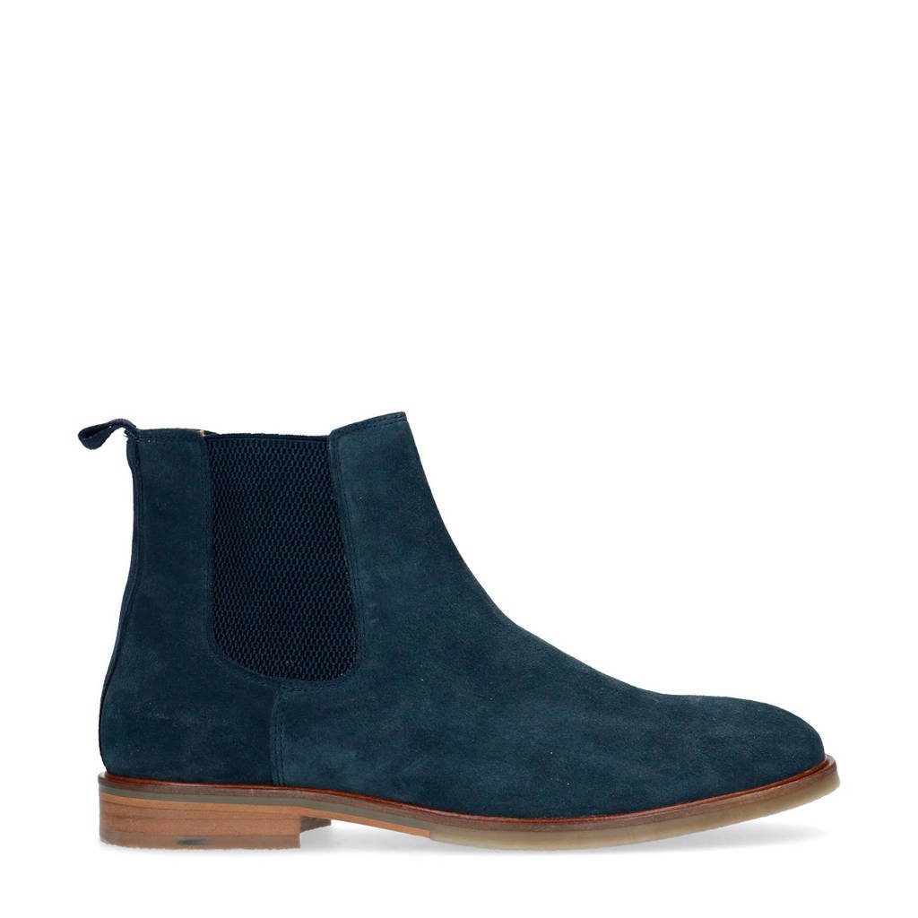 Manfield suède chelsea boots blauw | wehkamp