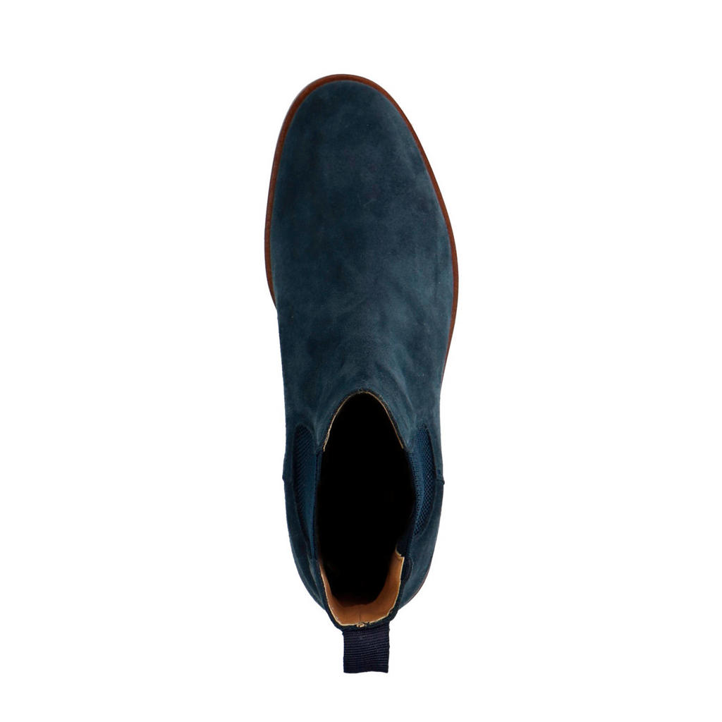 Manfield suède chelsea boots blauw | wehkamp