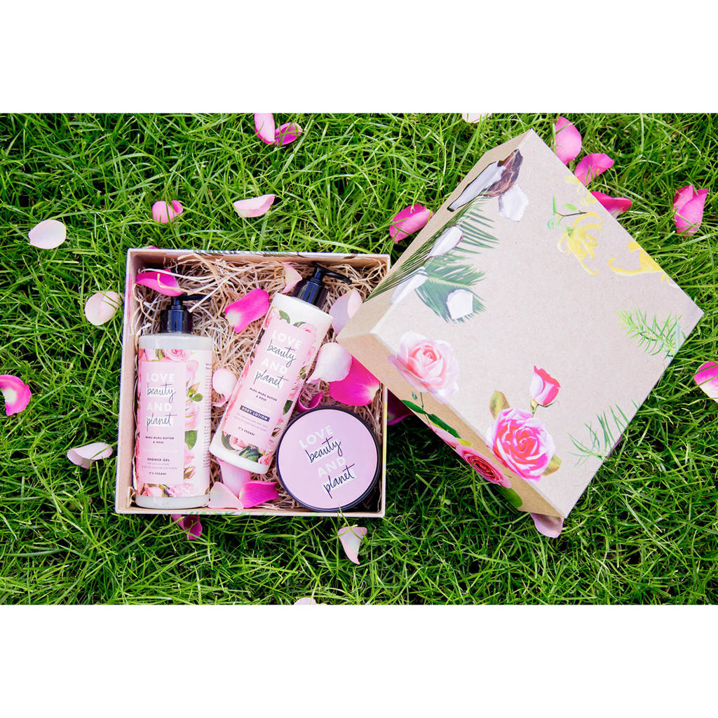 Love Beauty and Planet Muru Muru Butter & Rose geschenkset (3-delig ...