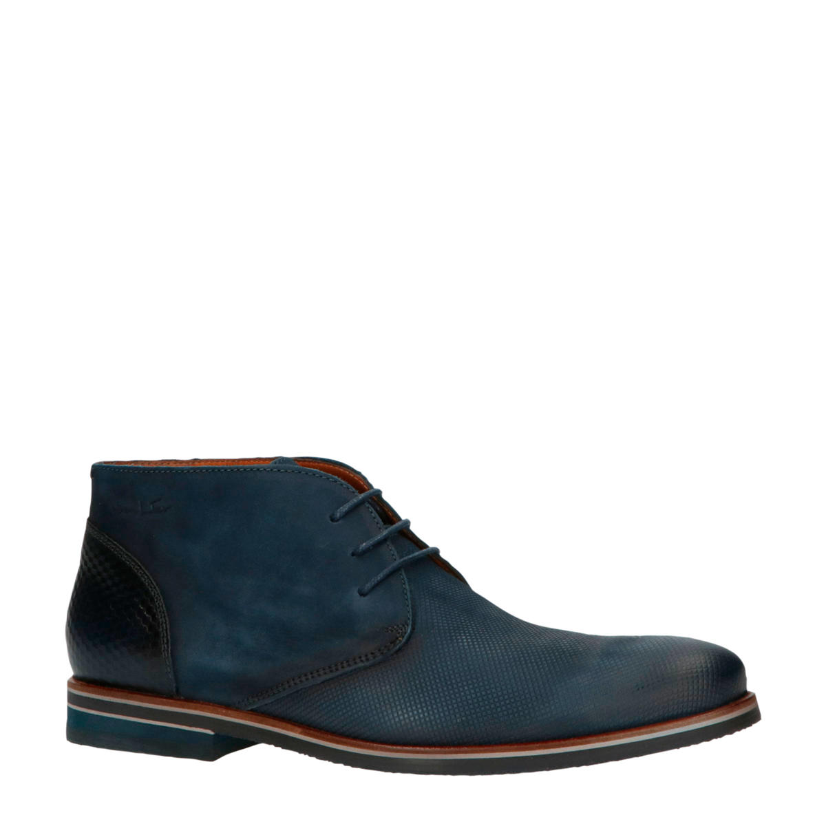 Van Lier 1955629 nubuck veterboots donkerblauw | wehkamp