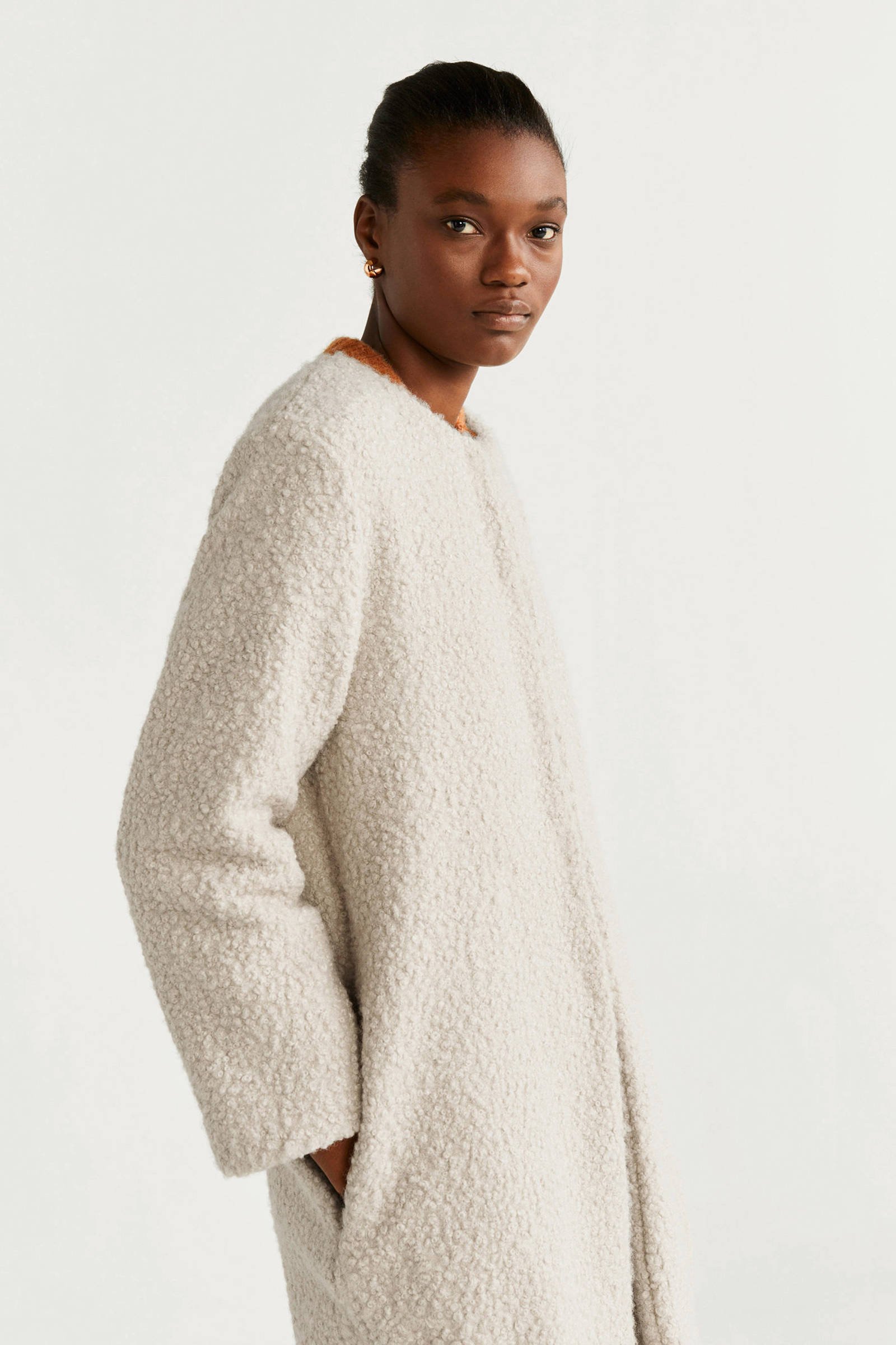 Mango teddy jas wit | wehkamp