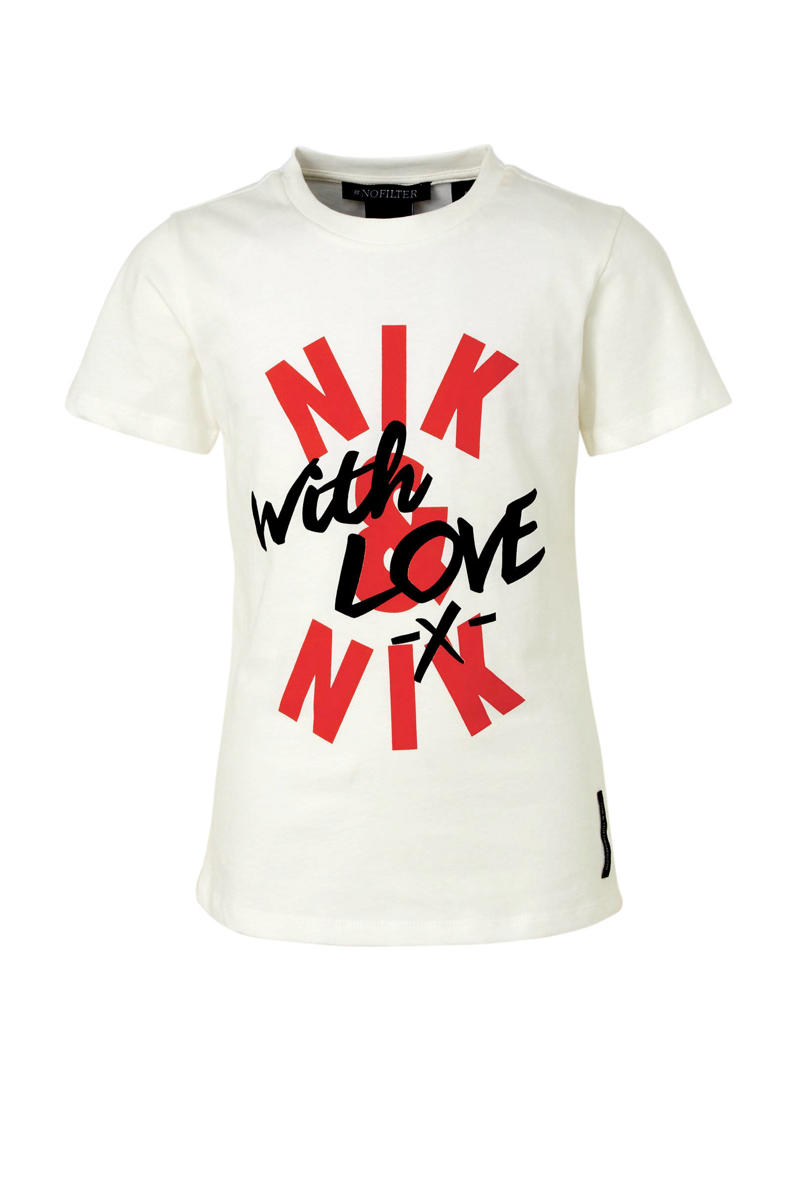 NIK&NIK T-shirt With Love met printopdruk offwhite | wehkamp