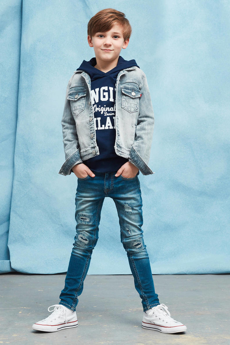 Vingino hoodie Mumfry met logo donkerblauw | wehkamp