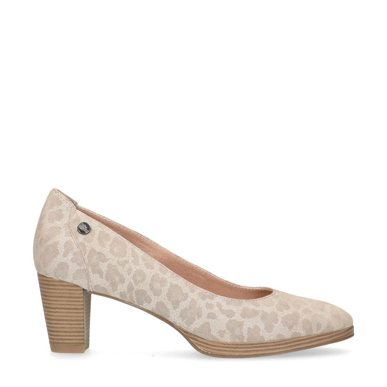 No Stress leren pumps panterprint beige | wehkamp