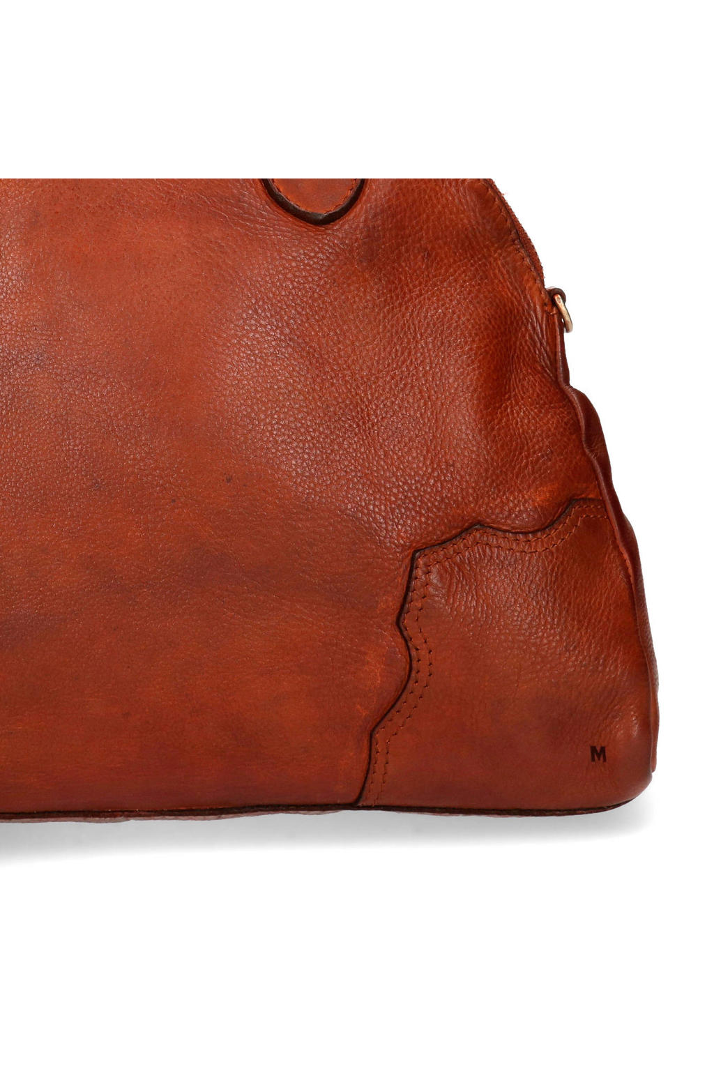 Manfield leren handtas cognac | wehkamp
