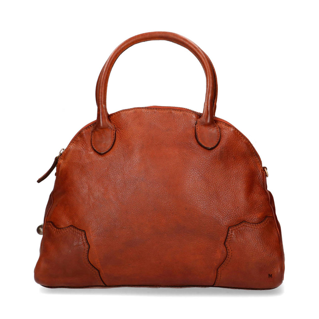 Manfield leren handtas cognac | wehkamp