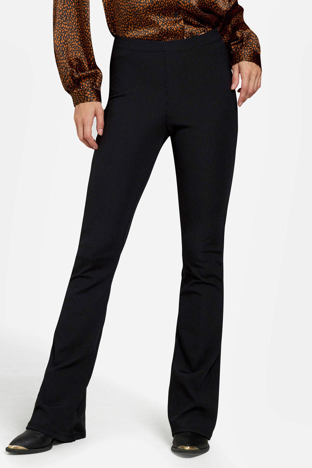 Shoeby flared broek Rib Flare zwart | wehkamp