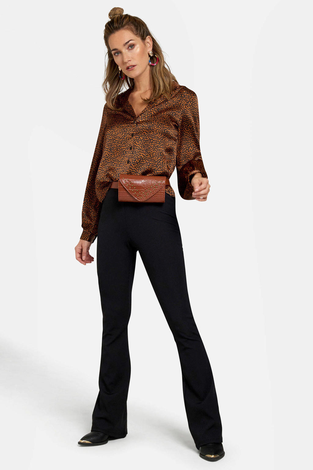 Shoeby flared broek Rib Flare zwart | wehkamp