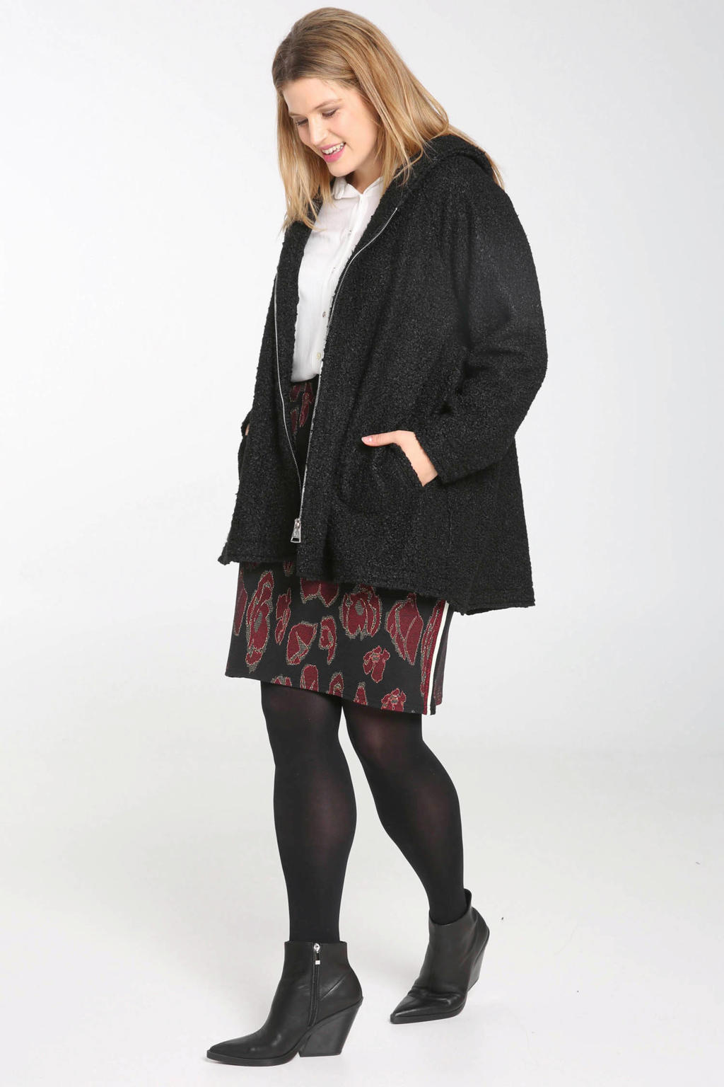 Paprika rok met contrastbies zwart/rood/groen | wehkamp