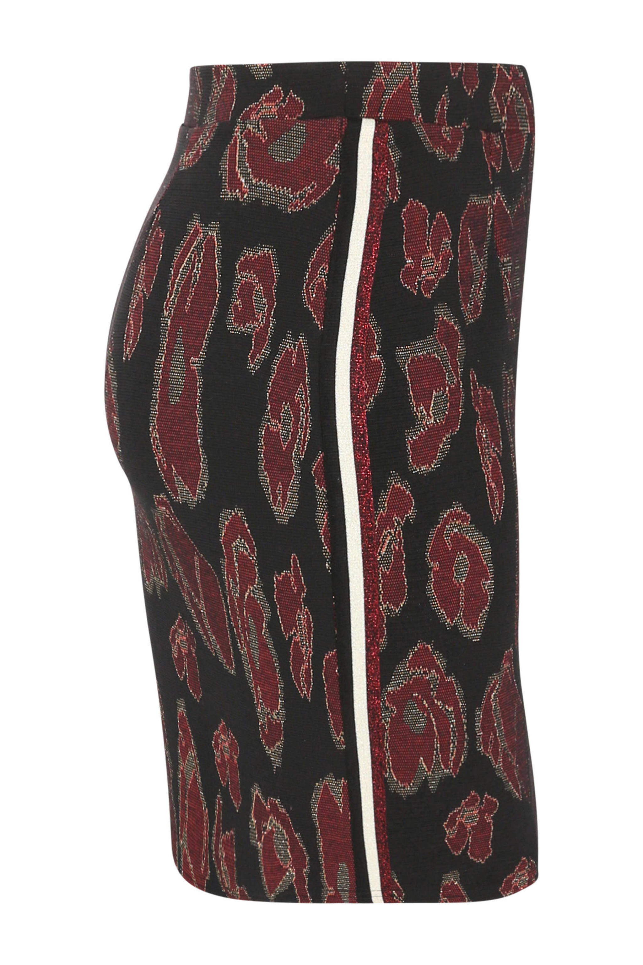 Paprika rok met contrastbies zwart/rood/groen | wehkamp