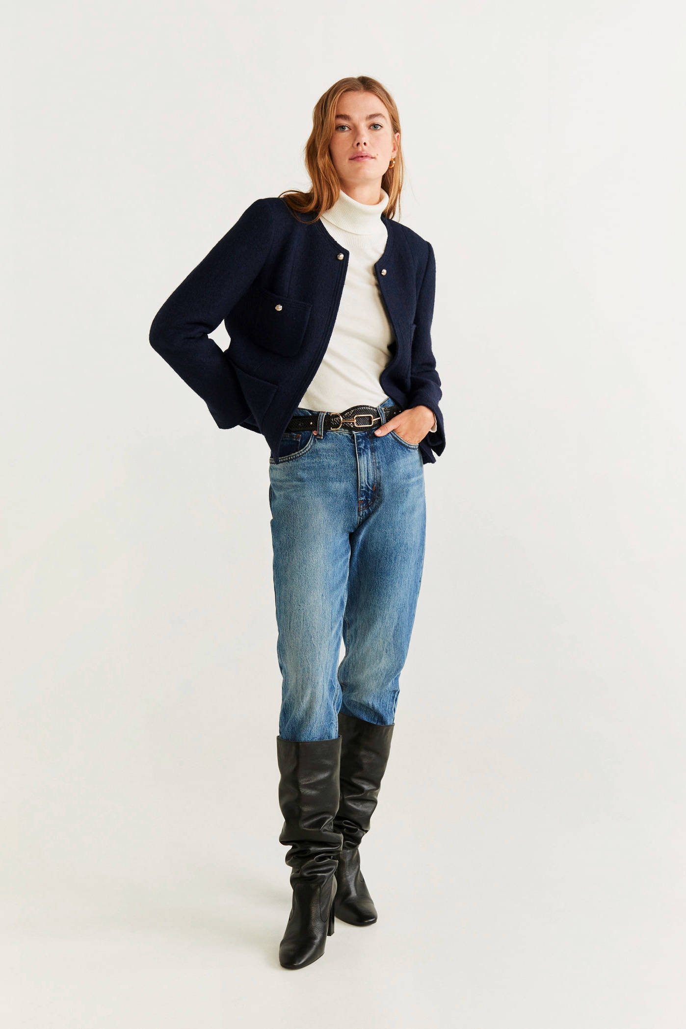 Mango blazer marine | wehkamp