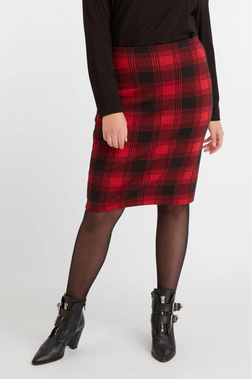MS Mode geruite rok rood/zwart | wehkamp