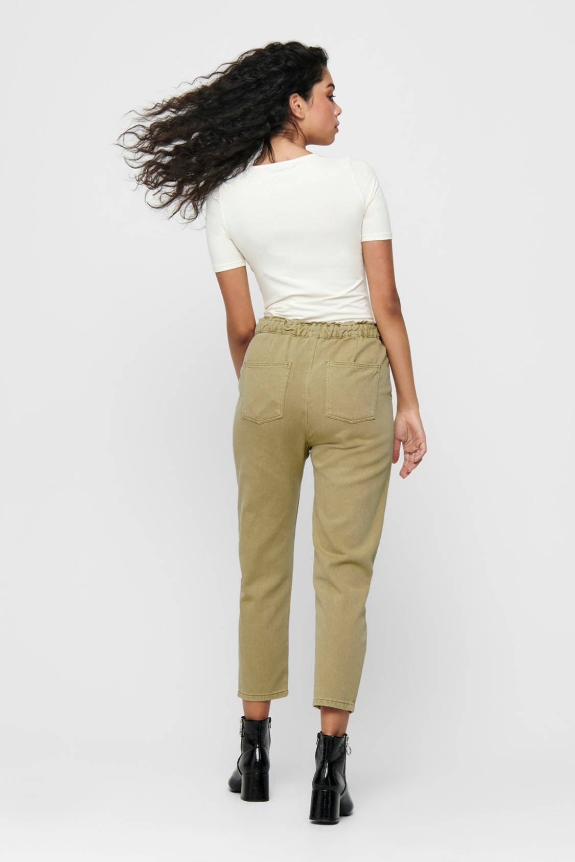 ONLY high waist regular fit broek bruin | wehkamp