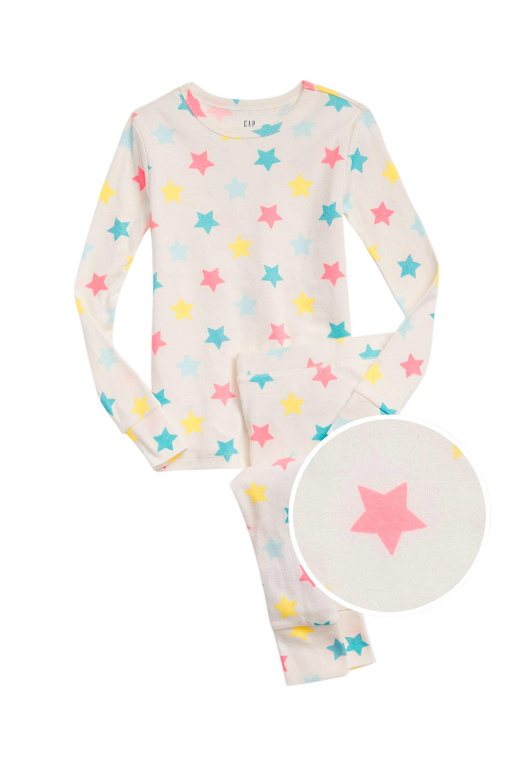 GAP pyjama met sterren wit/blauw/roze | wehkamp